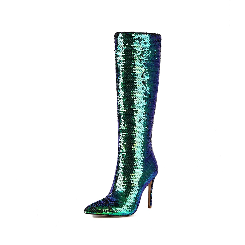 sequin shoe boots
